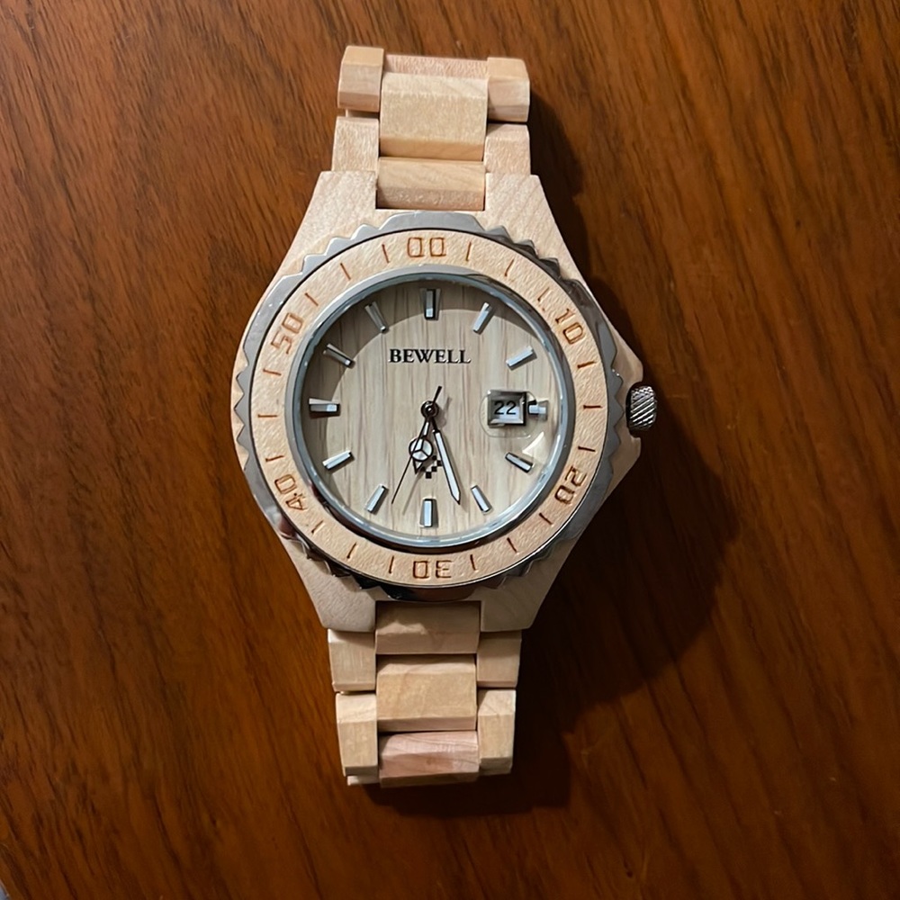 Bewell Wooden Wrist Watch - Gem